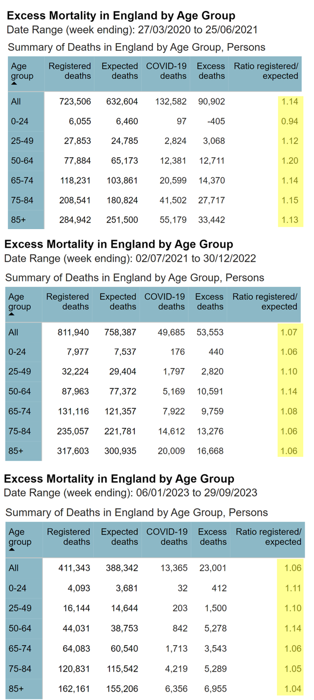 Trends in Excess Deaths, 20th October 2023 – HART